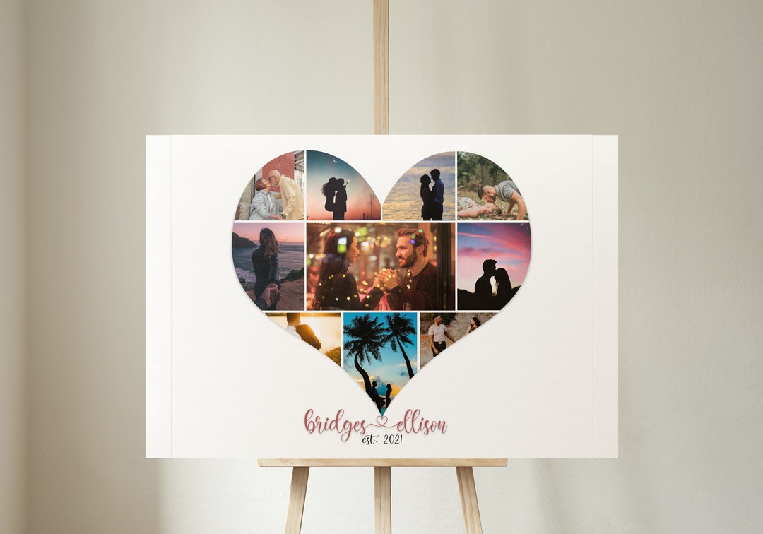 Heart Photoshop Template PSD Template 10 Photos Collage Template Heart ...