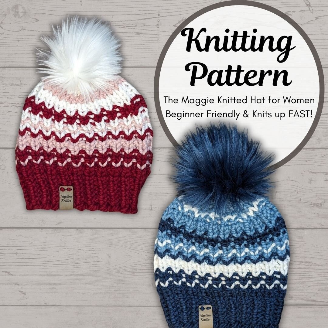Easy Colorwork Hat Knitting Pattern, Super Bulky Yarn (PDF Pattern) - Etsy