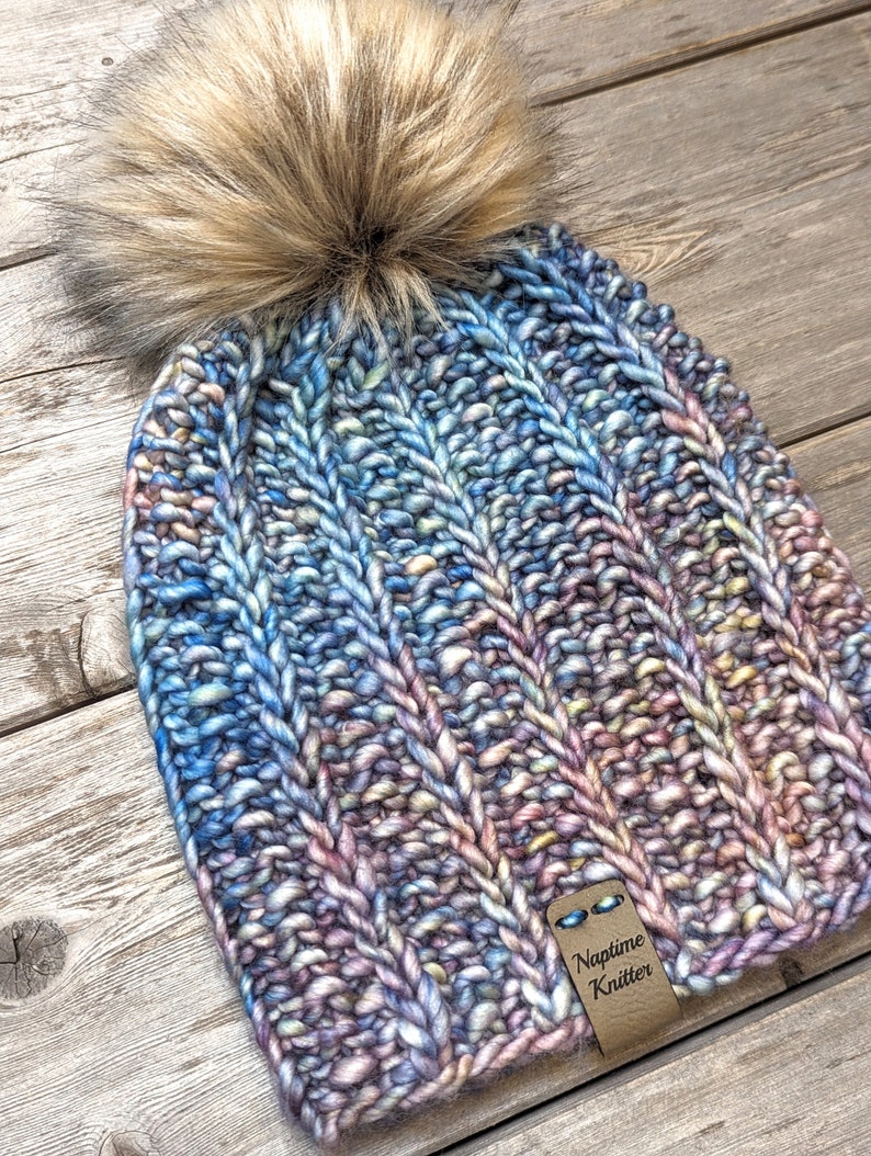 Intermediate/beginner Knit Hat Pattern: Bulky Weight Yarn (PDF Pattern ...