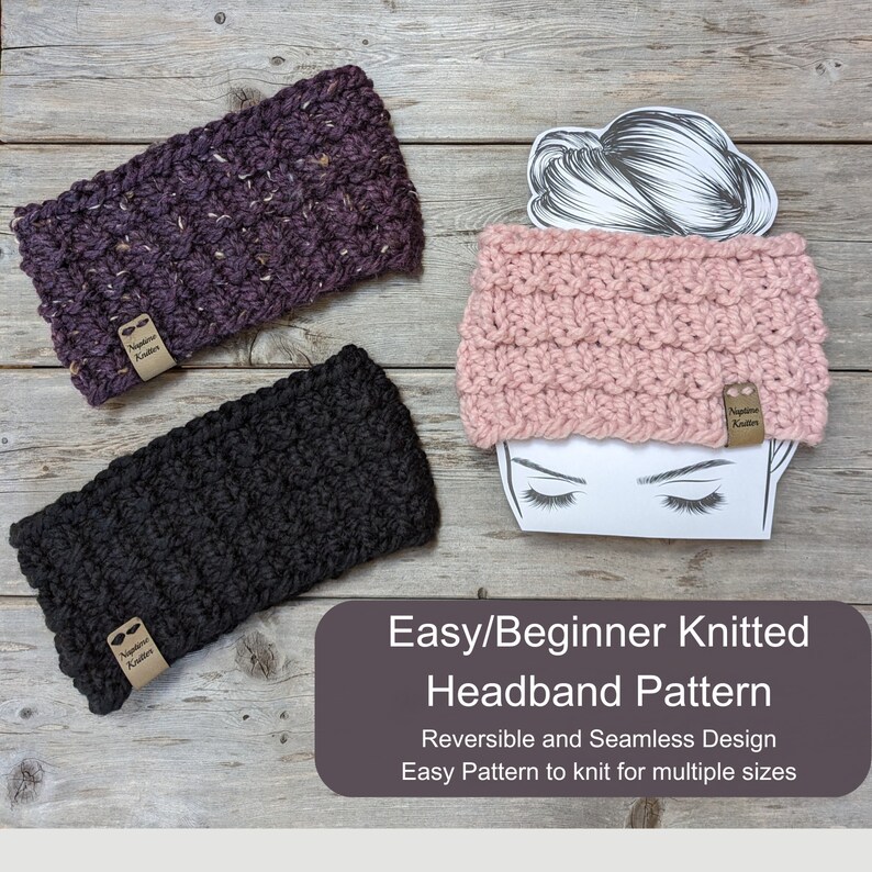 Beginner Knitted Headband Pattern: Super Bulky Yarn, Ear Warmer (PDF ...