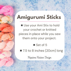 Amigurumi Sticks, Crochet All Day, Ami Sticks, Set of 5, Sewing Sticks ...
