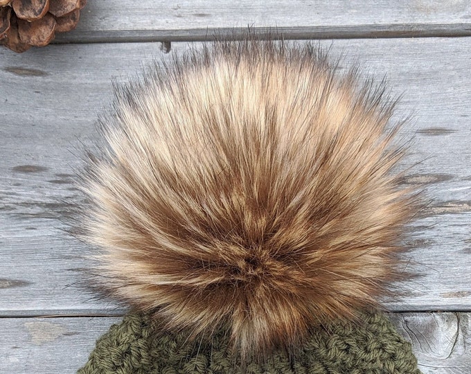 Foxy Faux Fur Pom Pom Golden Fox Long Pile Faux Fur Hat - Etsy