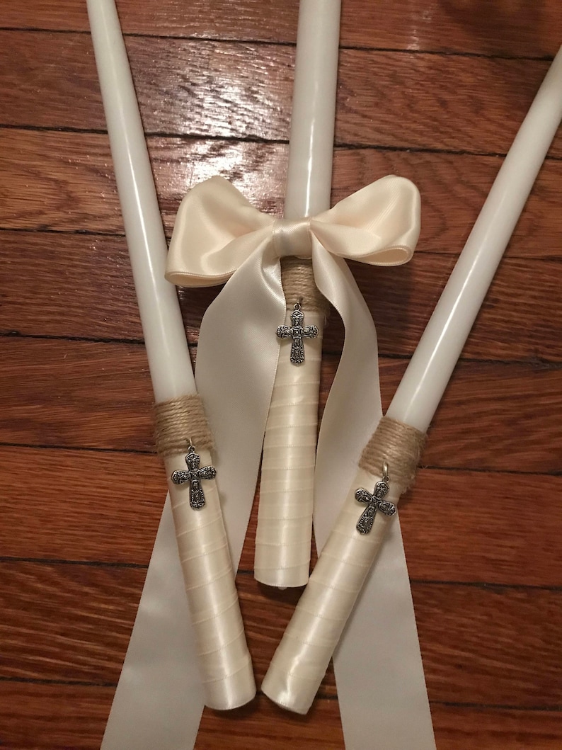 Cross Twine & Satin Bow Greek Orthodox Baptism Set - Etsy