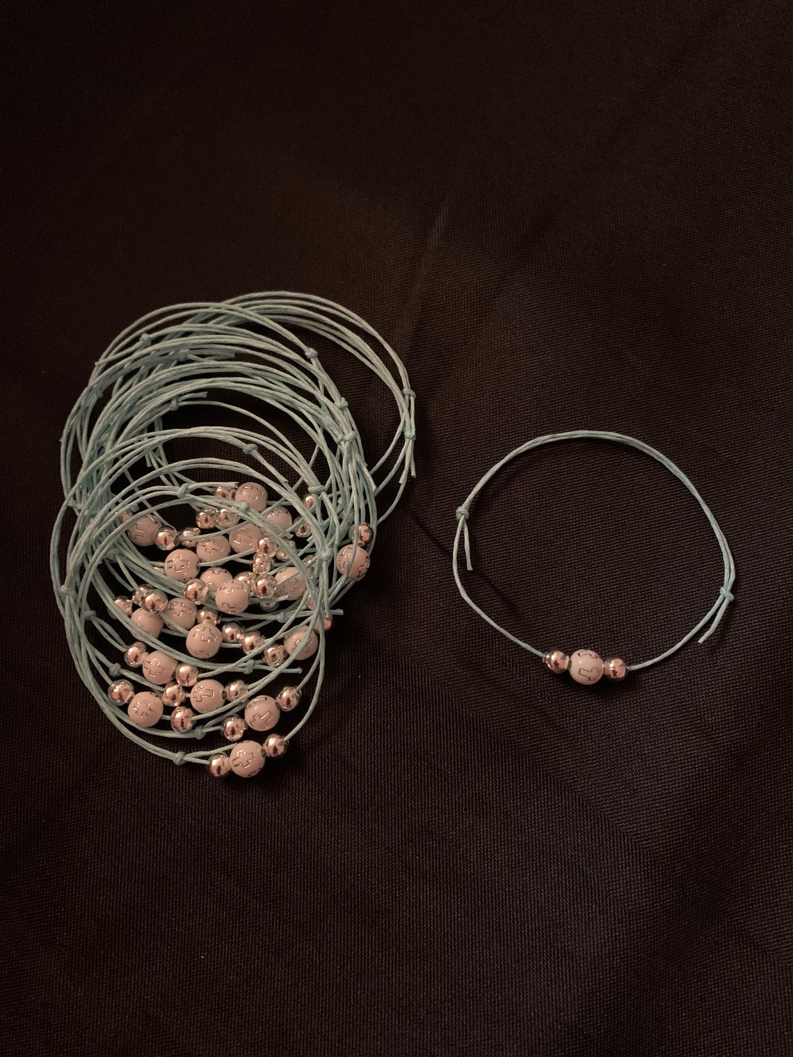 25 Baptism Martyrika witness Bracelets / Wax Cord/round | Etsy