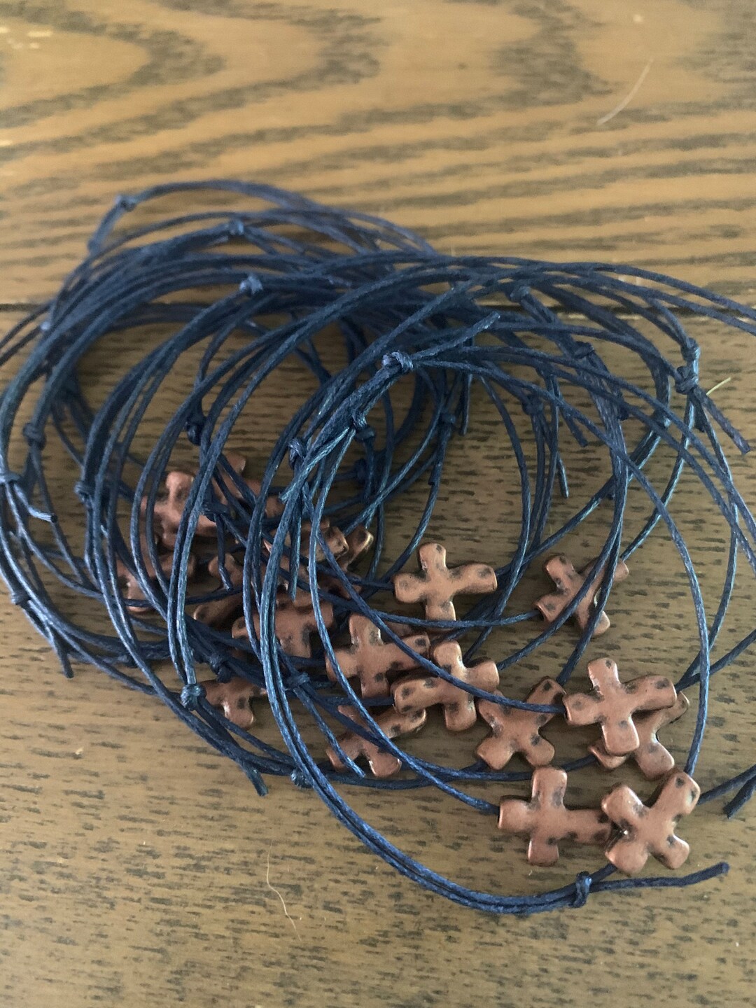 20- Baptism Martyrika (witness Bracelets) / Wax Cord /copper Cross ...