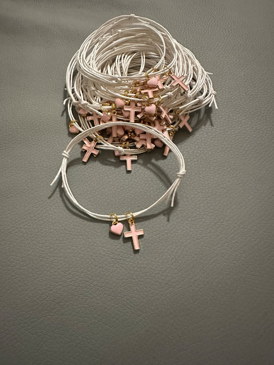 25 Baptism Martyrika witness Bracelets Double Cord Bracelet With Pink ...
