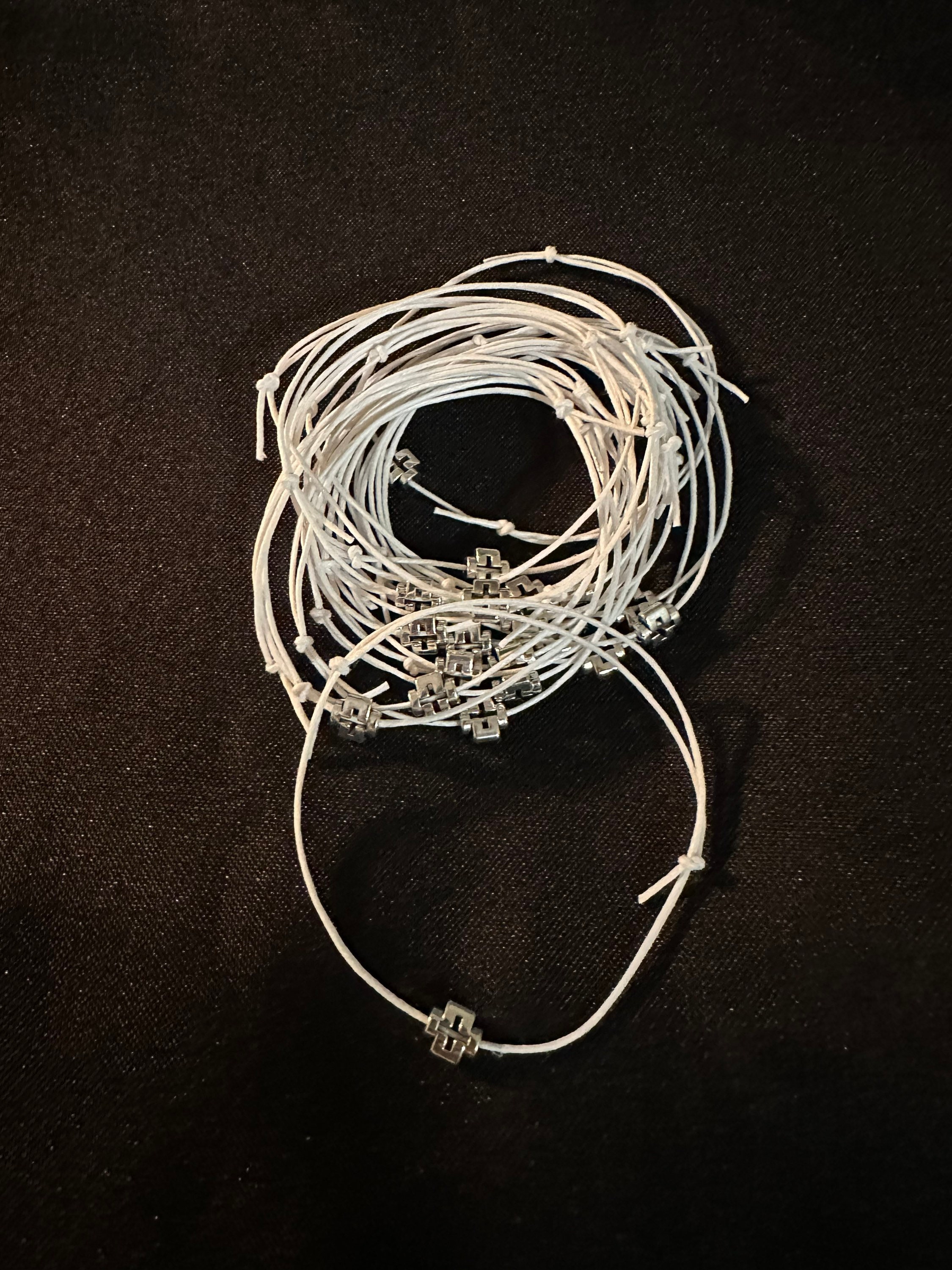 20 Baptism Martyrika witness Bracelets / Wax Cord /silver - Etsy
