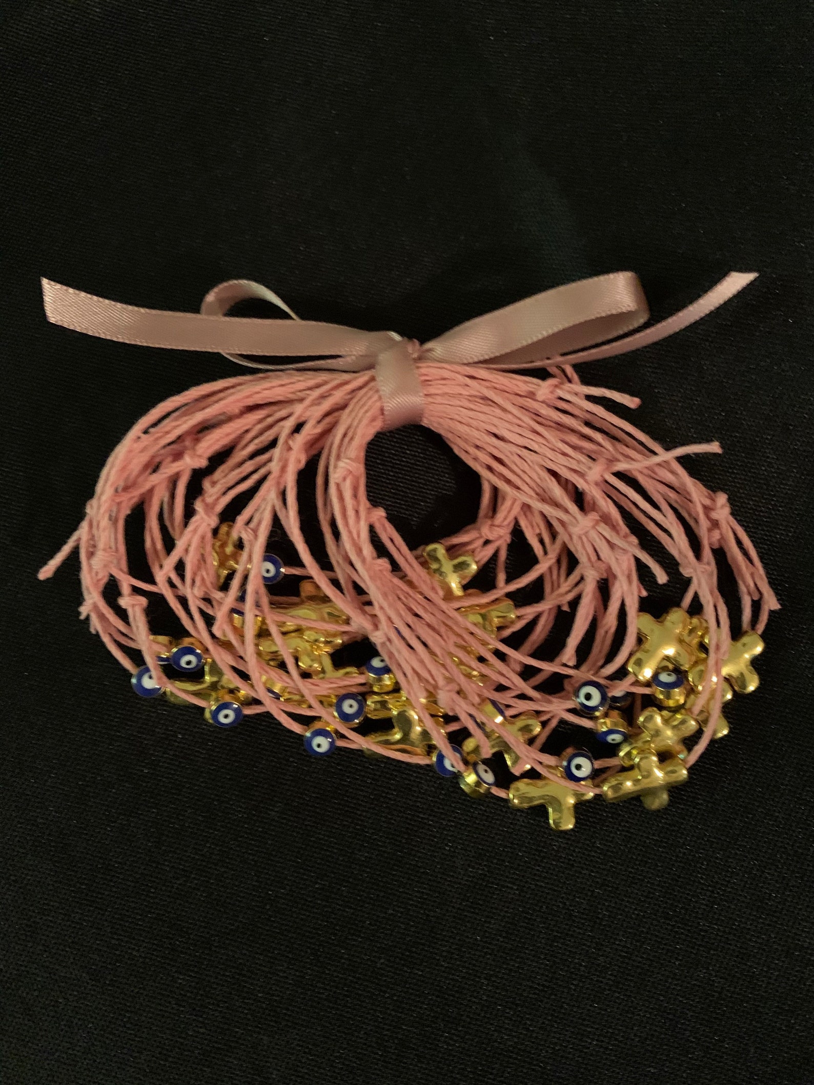 25 Baptism Martyrika Witness Bracelets Gold Cross Tiny Evil - Etsy