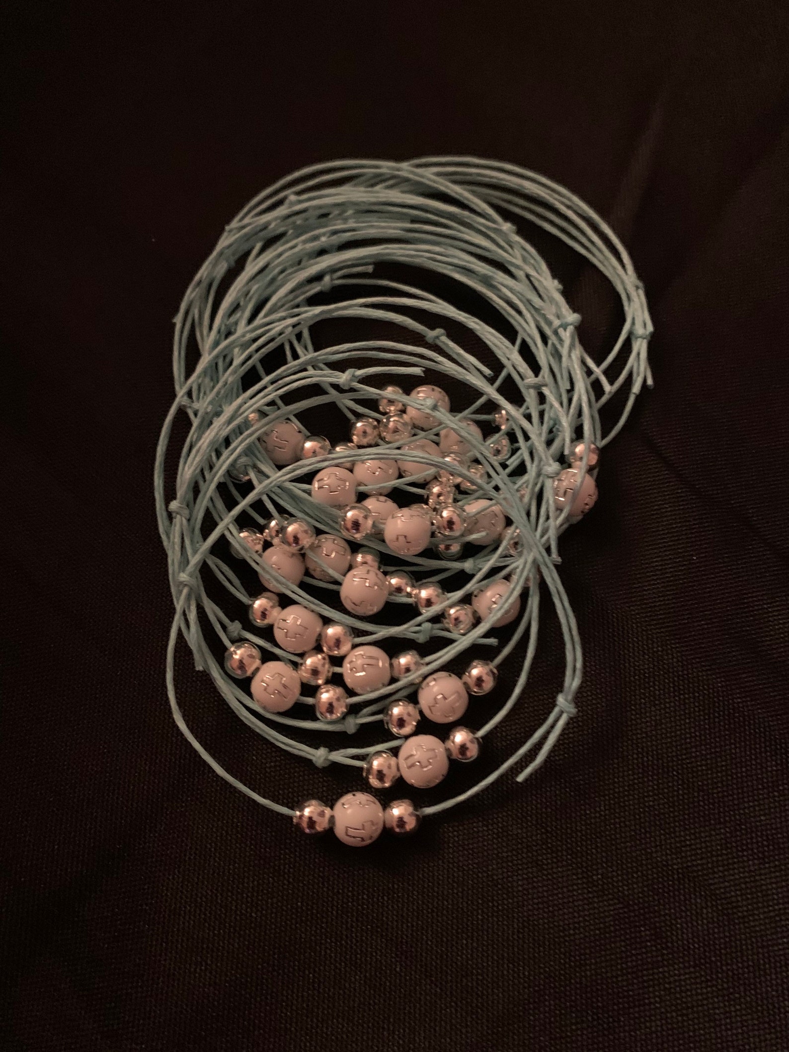 25 Baptism Martyrika witness Bracelets / Wax Cord/round | Etsy