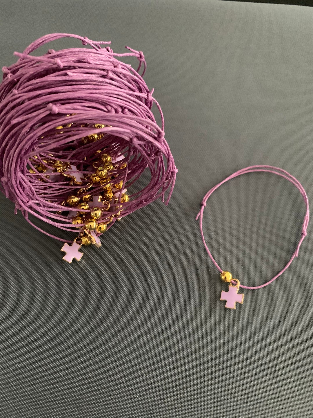 50 Baptism Martyrika witness Bracelets / Lavender Enamel - Etsy