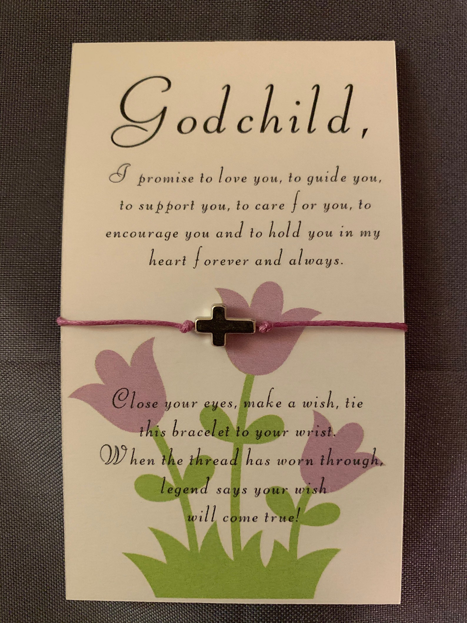 Godchild Wish Bracelet- Godchild Gift- Birthday Gift- Thinking of You ...