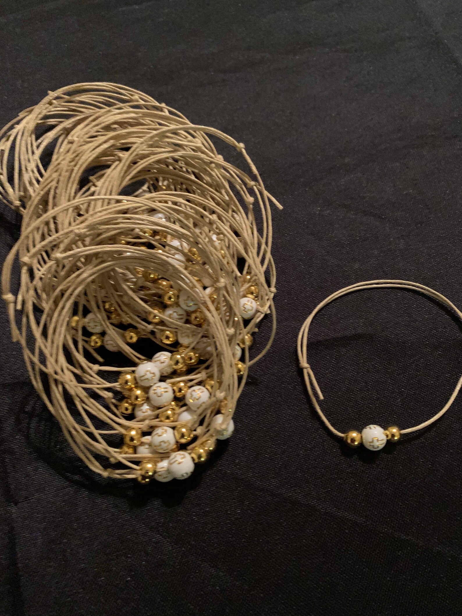 25 Baptism Martyrika witness Bracelets / Wax Cord/round | Etsy