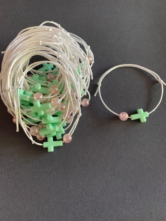 15 Baptism Martyrika witness Bracelets Mint Cross | Etsy