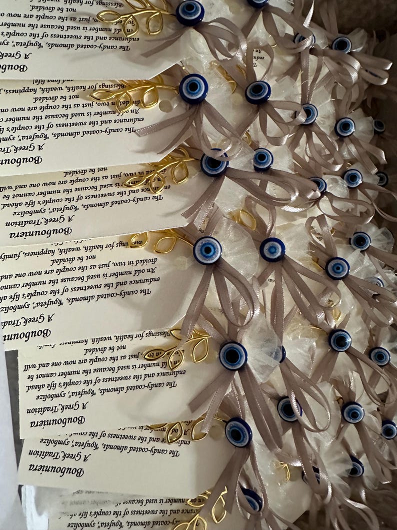 50 - Greek Boubounieres "koufeta" Mati Wedding Favors (candy Coated ...