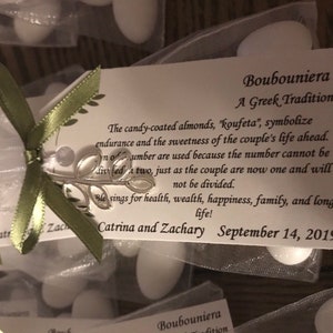25 - Greek Boubounieres "koufeta" Wedding Favors (candy Coated Almonds ...