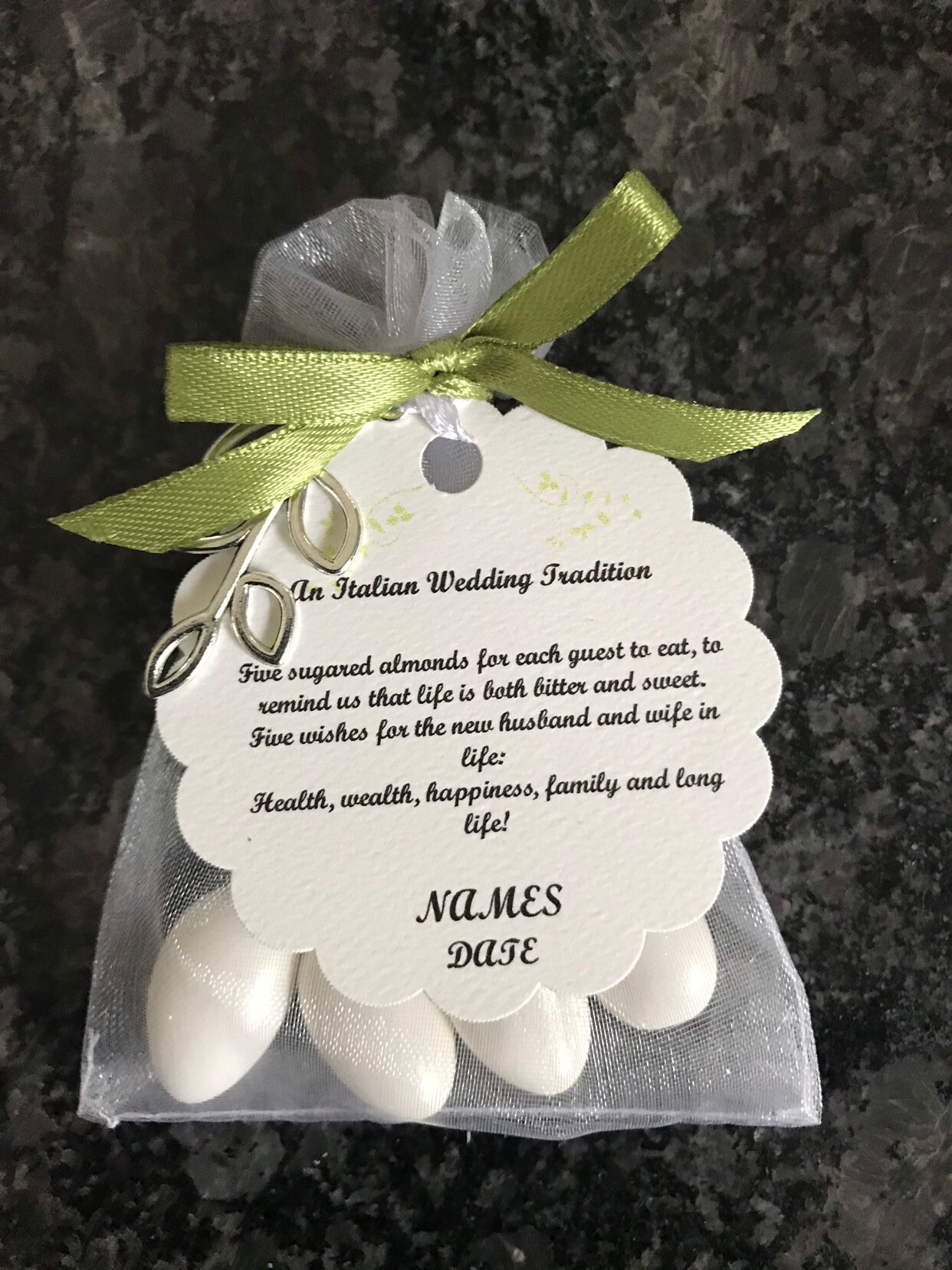 50 Italian Bombonieraconfetti Wedding Favors candy Coated Almonds ...