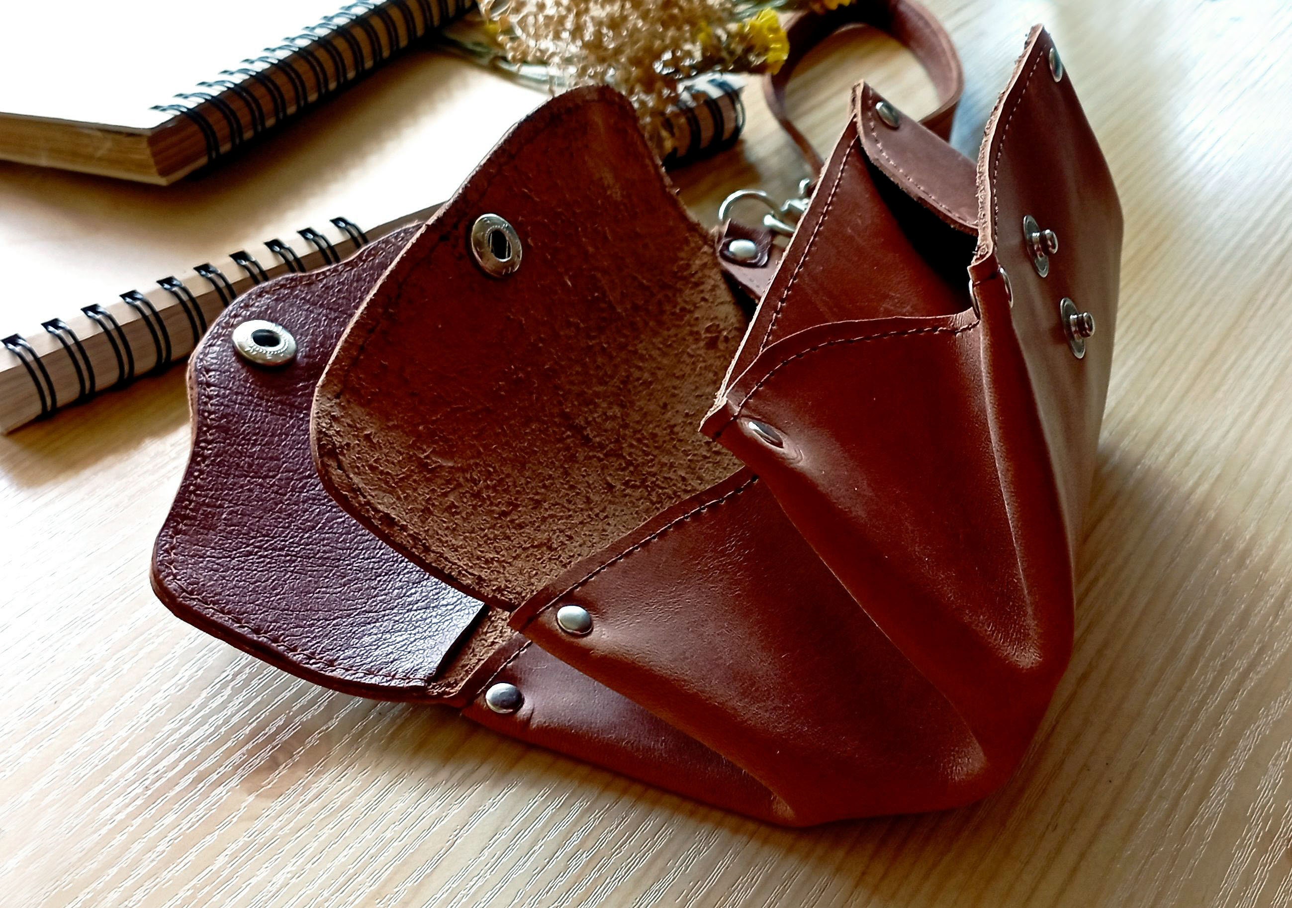 Mini Coin Purse Leather Accordion Wallet With Wrist Strap - Etsy