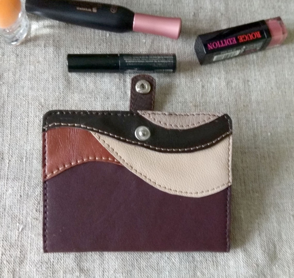 Small Handbag Mirror in Leather Frame Burgundy Compact Travel - Etsy