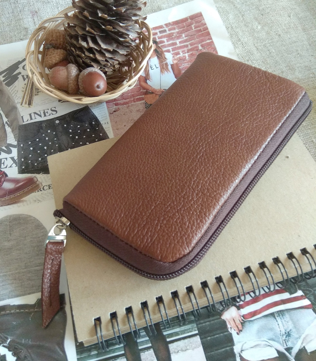 Brown Leather Case Phone Mobile Wallet Case Custom iPhone Cover Cell ...