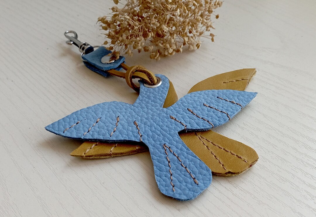 Leather Bag Charm Dove of Peace Key Holder Bird Keyring for Women - Etsy