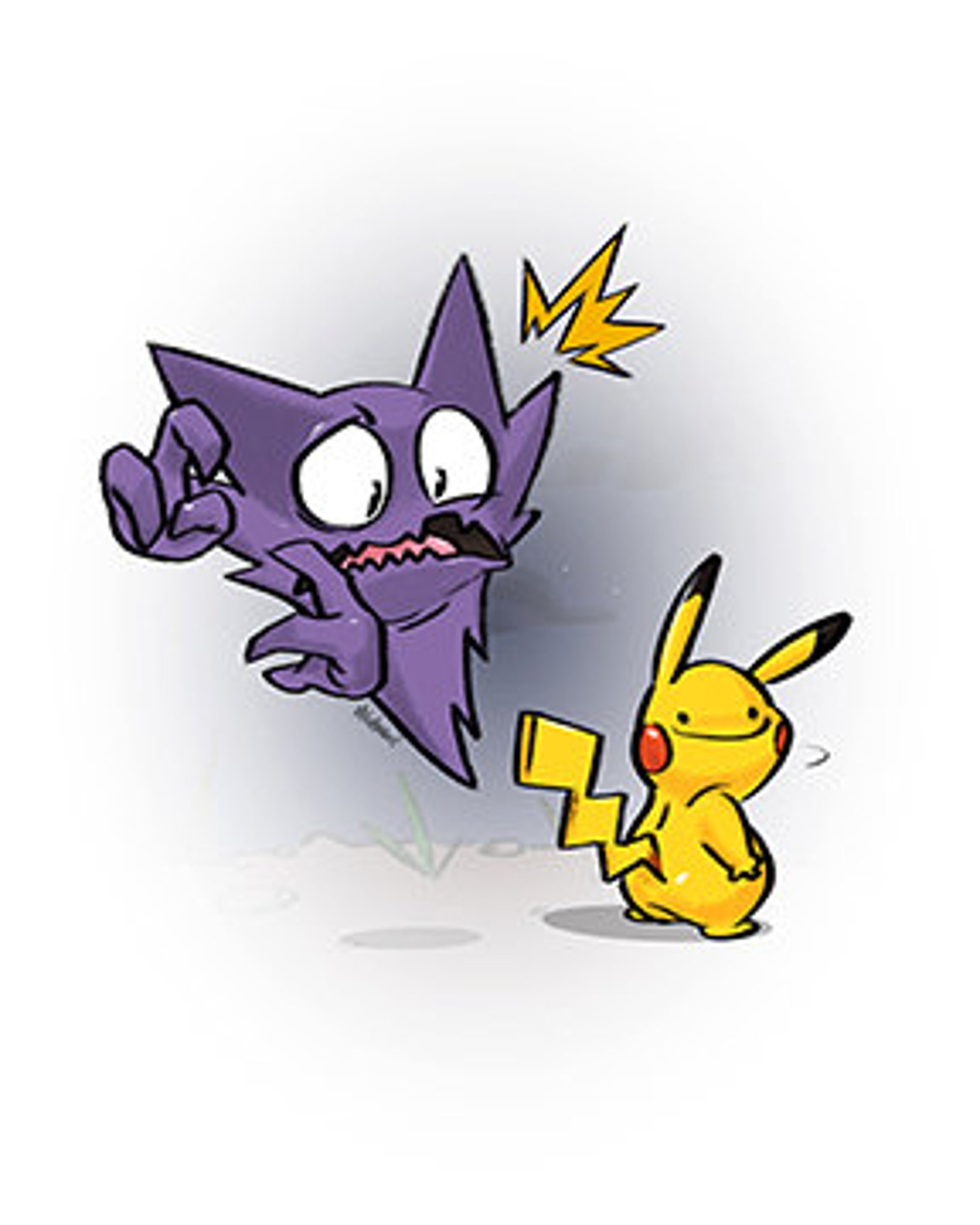 Haunter & ...pikachu? (ditto) (original Pokemon Art) 8x10" Print, Wall ...