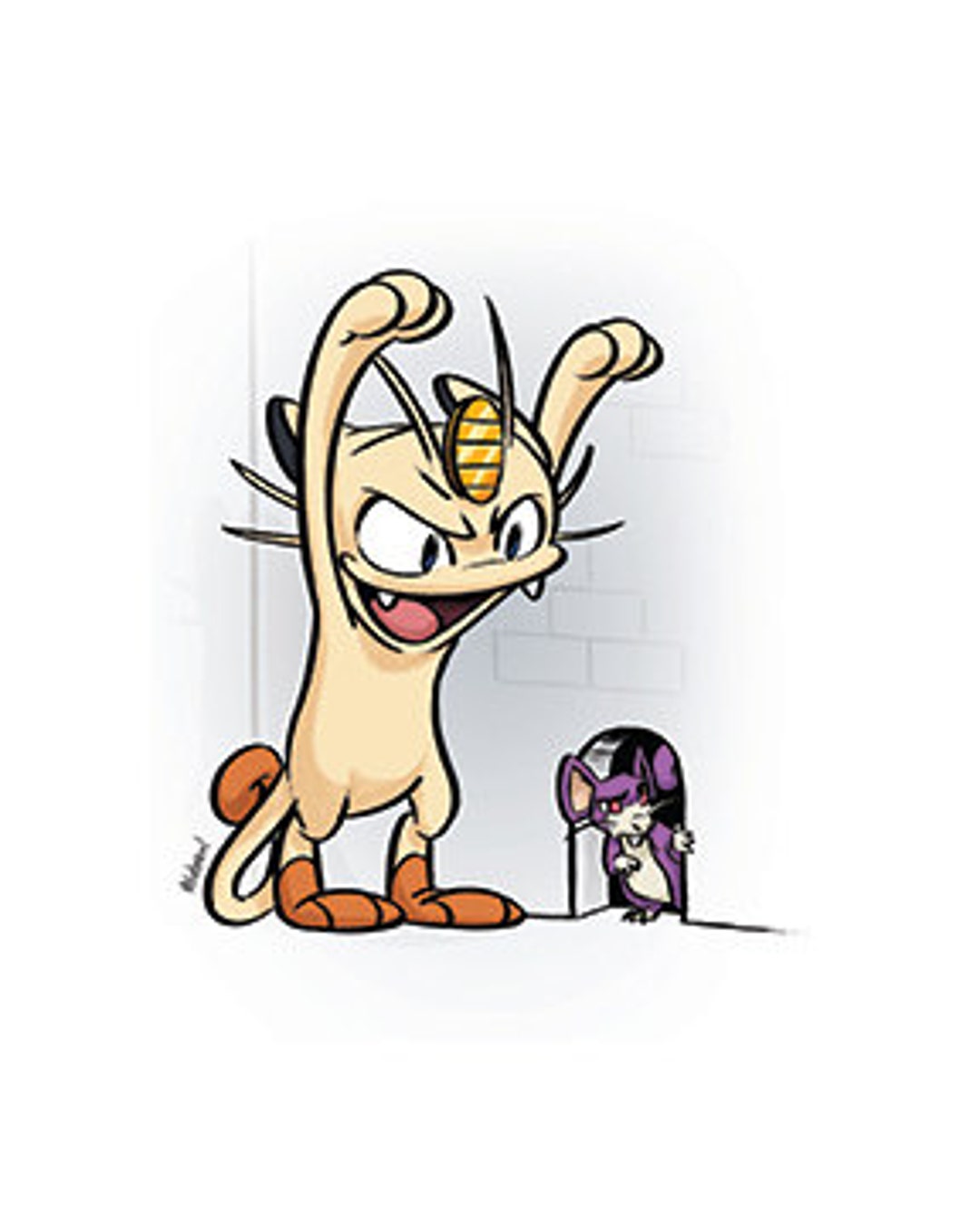 Meowth & Rattata (original Pokemon Art) 8x10" Print, Wall Art, Ready to ...