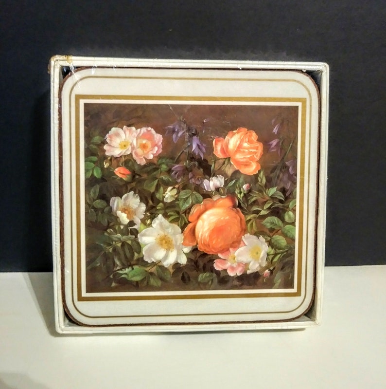 Drink Coasters English Life Set of 6 Made in England Classical Rose ...