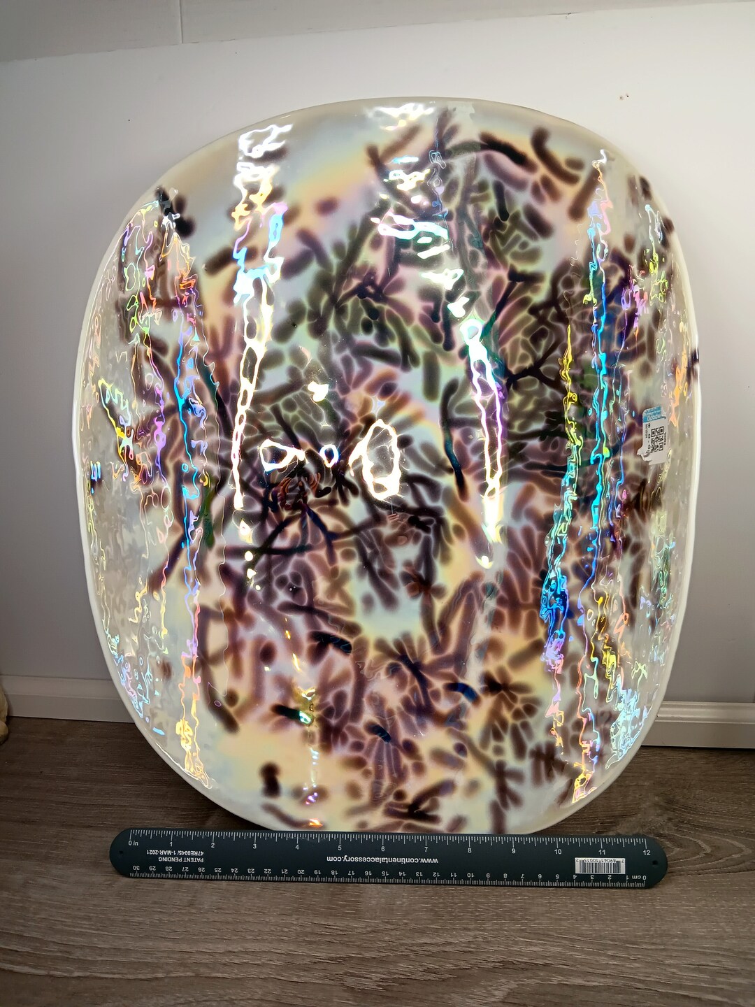 19" Large Vintage YALOS CASA MURANO Iridescent Polished Rainbow Pearl ...