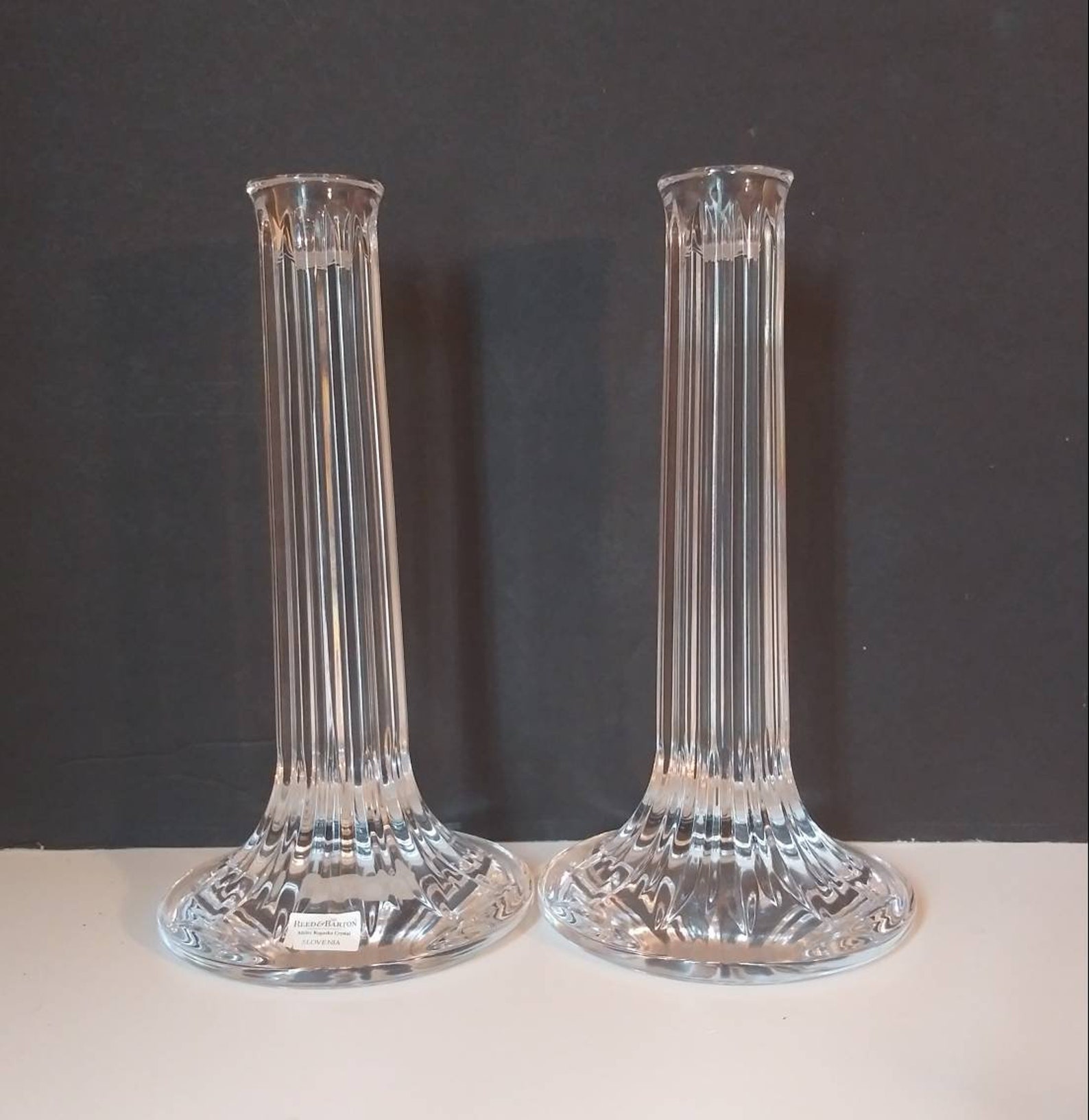 Vintage Miller Rogaska Crystal Candlestick Holder Reed & - Etsy