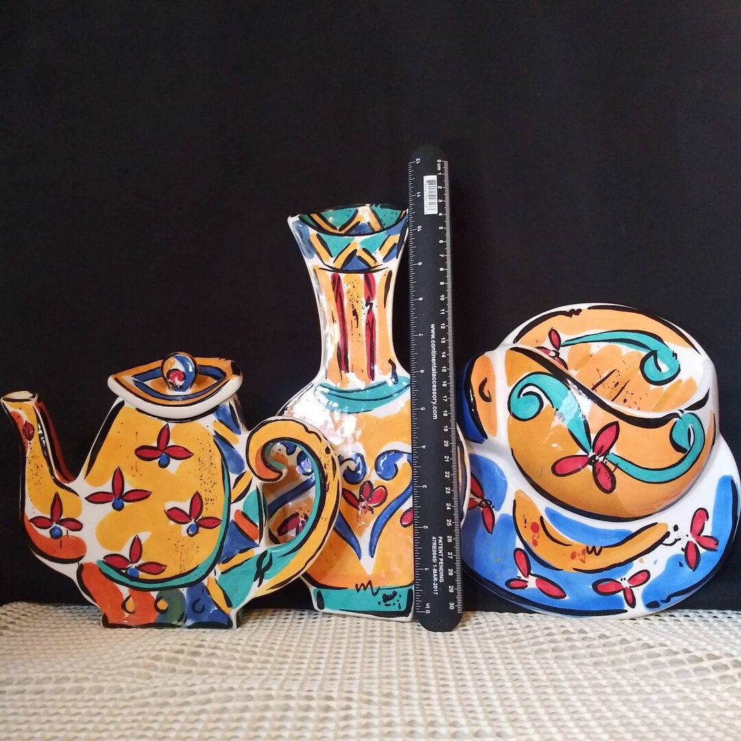 Catherine Youngs Ganz Bella Casa Ceramic Three-piece Teapot, Cup Saucer ...