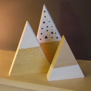 Wooden Tree Decorations, Mountain Decoration, Decoration Set, Nursery ...