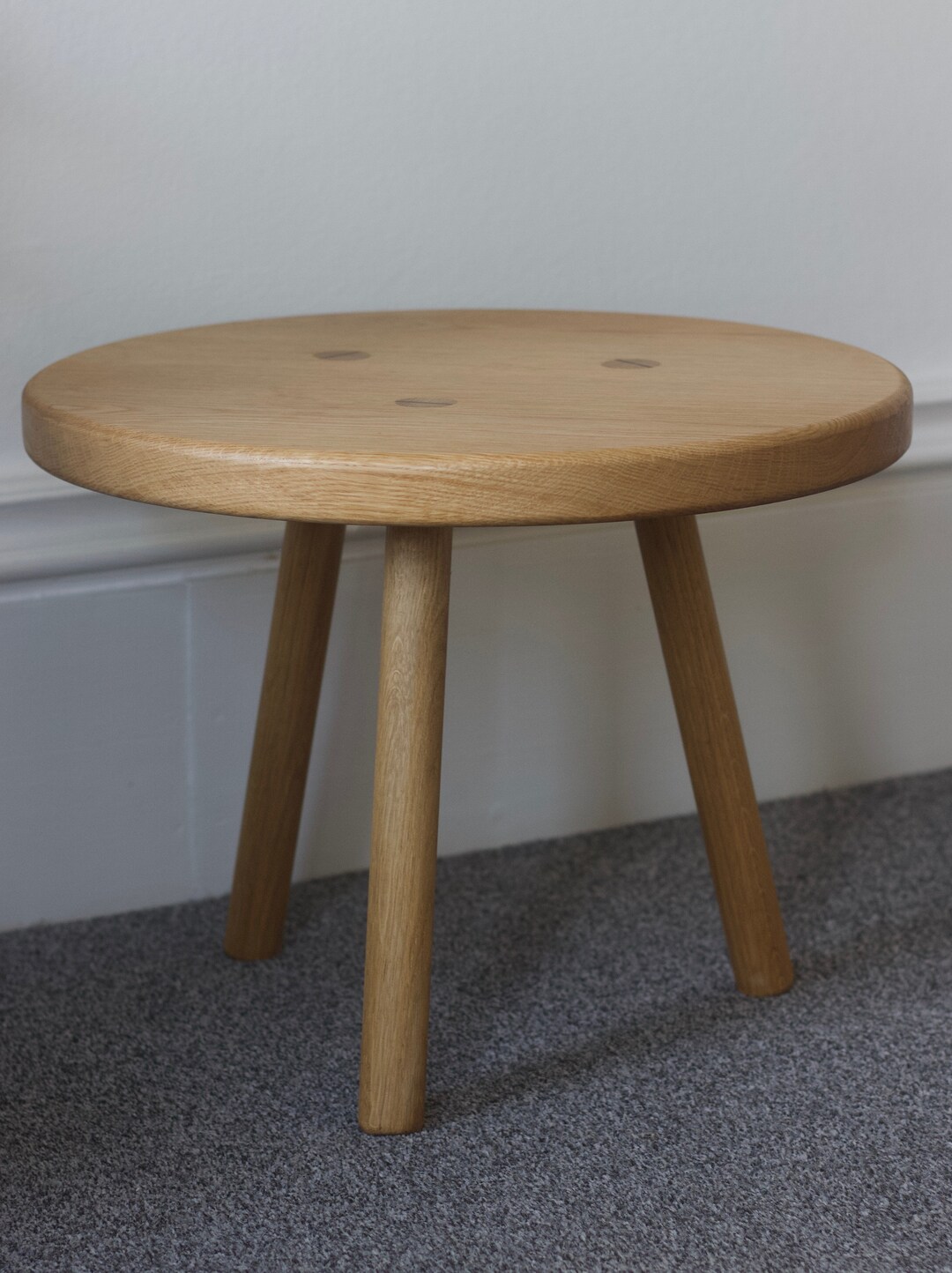 Custom Made “button” Round Table Solid European Oak Round Table With ...