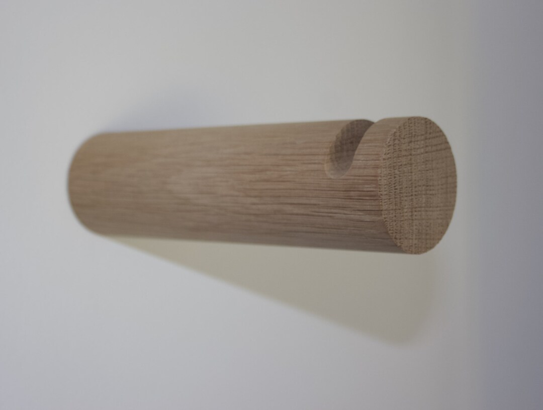 Large Diameter Solid Hardwood Wall Hooks With Concealed Fixings and ...