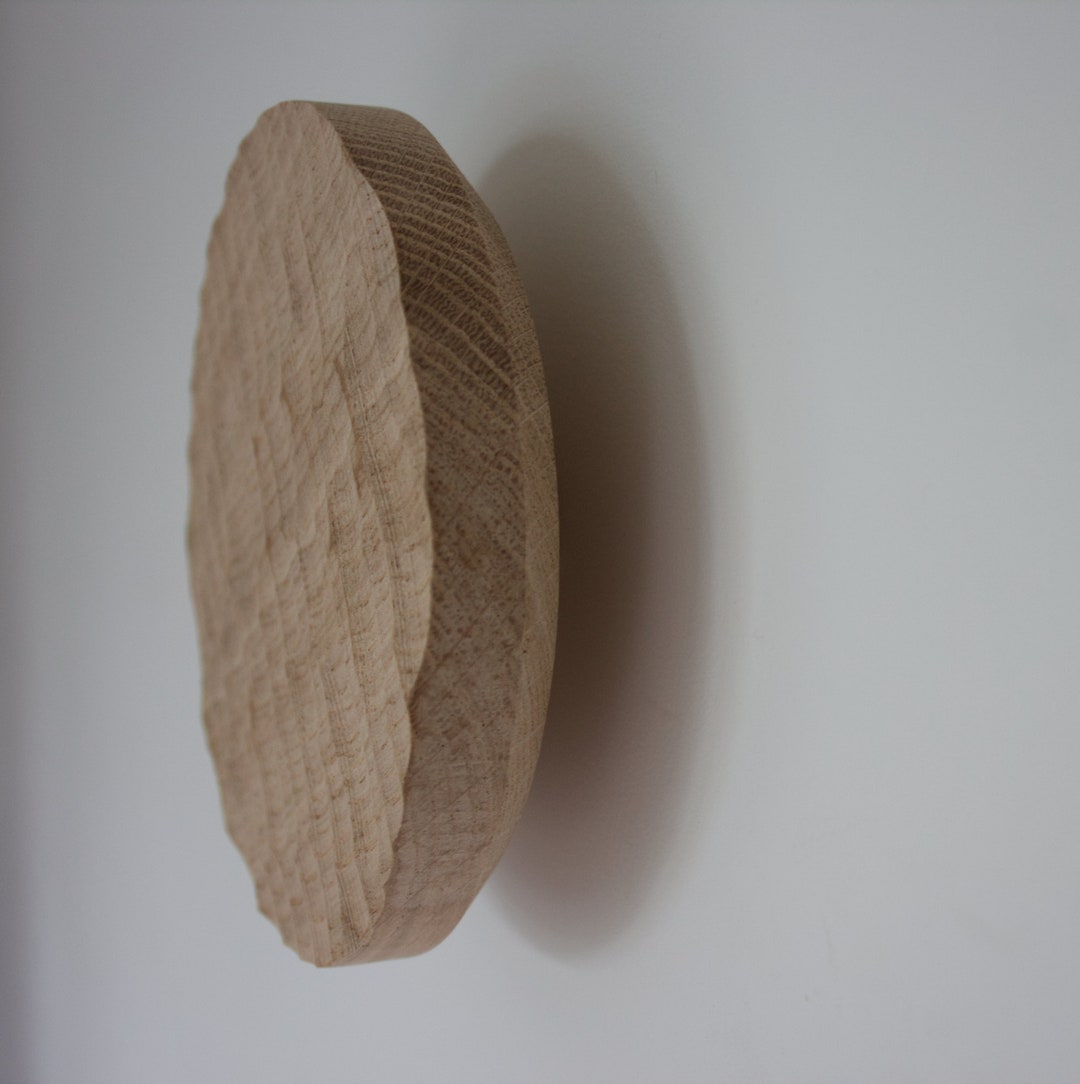 Custom Made Wall Mounted Round Button Coat Hooks in Solid Hardwood With ...