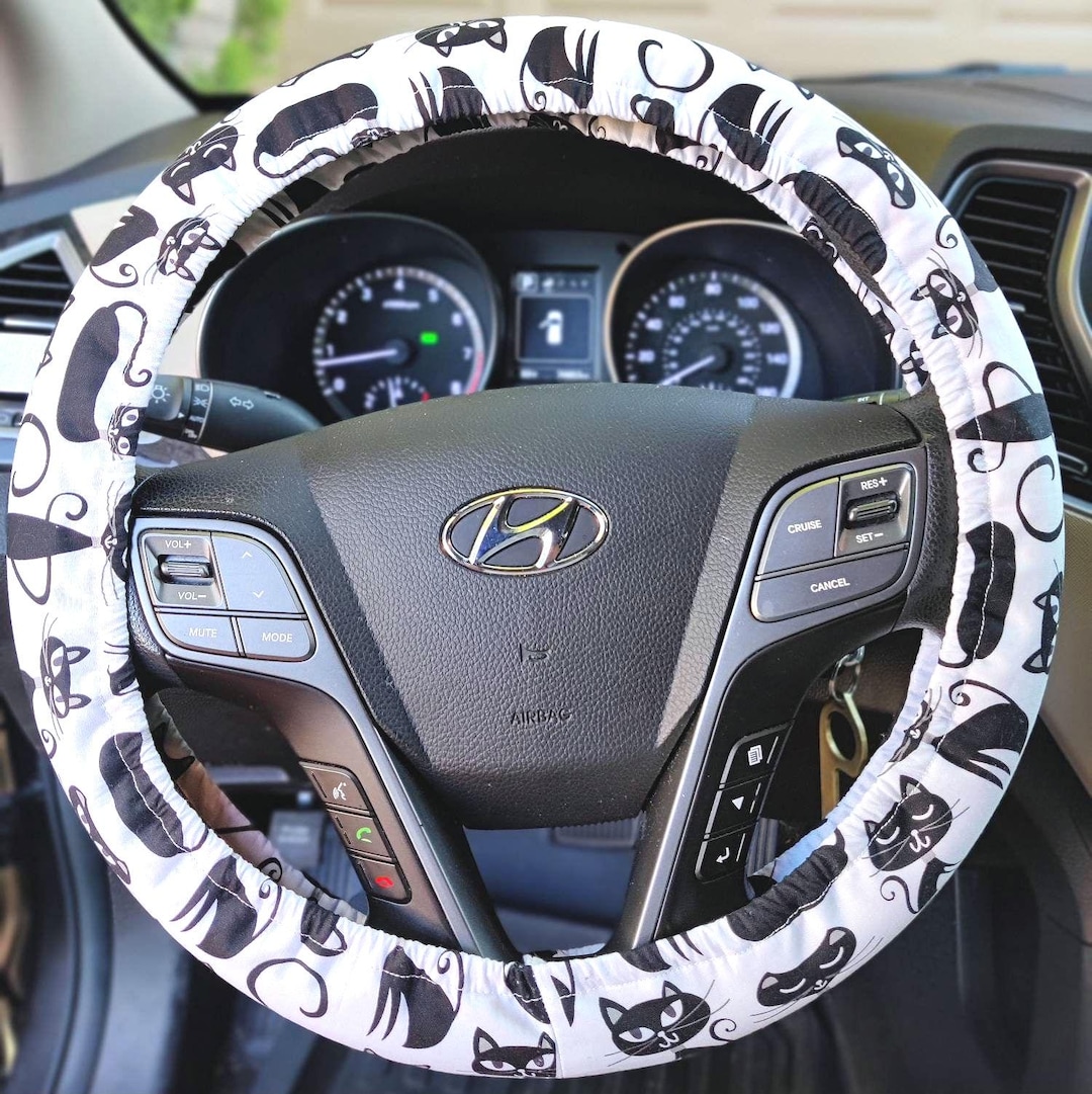 Black Cat Steering Wheel Cover, Crazy Cat Lady, Halloween, I Love My ...