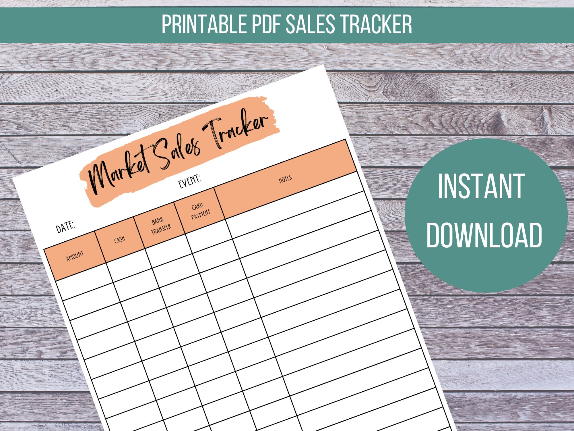 Market Sales Tracker Sheet Craft Fair Sales Tracker Market PRINTABLE A4 ...