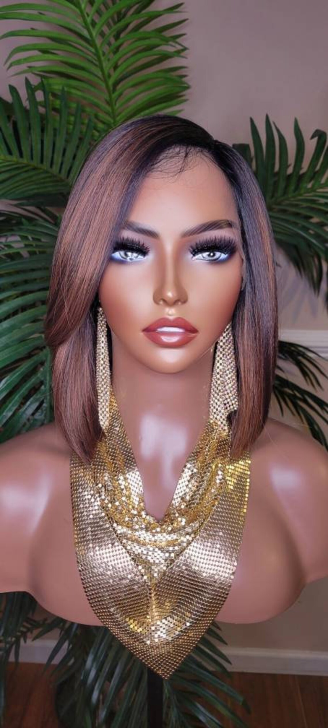 WIG Bob Hairstyle Short Cut Swoop Bang Glueless Lace Wig - Etsy