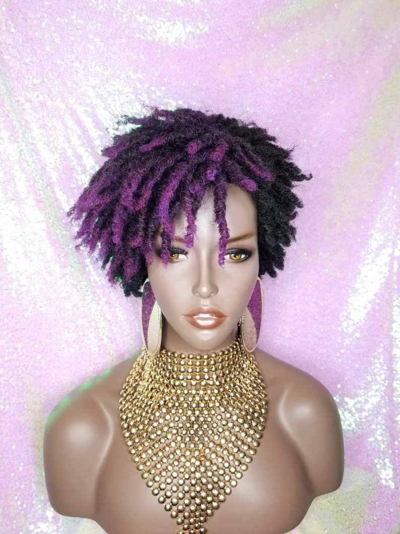 Purple Hair Wig Afrocentric Short Kinky Curl Coil Twist Afro - Etsy