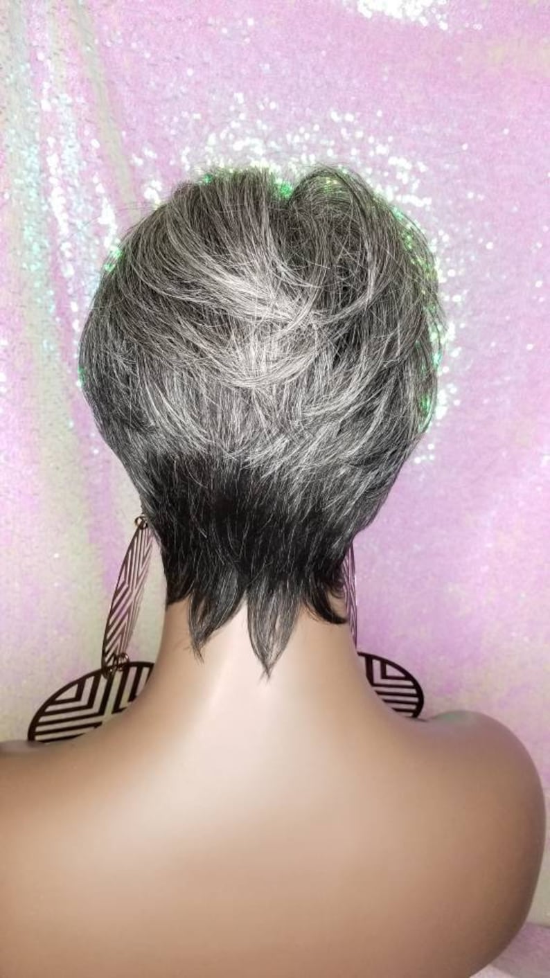 Wig Pixie Cut Layered Swoop Bang Style Short Hair Wig Fashion Etsy