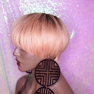 Wig Celebrity Inspired Style Bowl Hair Cut Pixie Cut Brazilian Remy 100 ...
