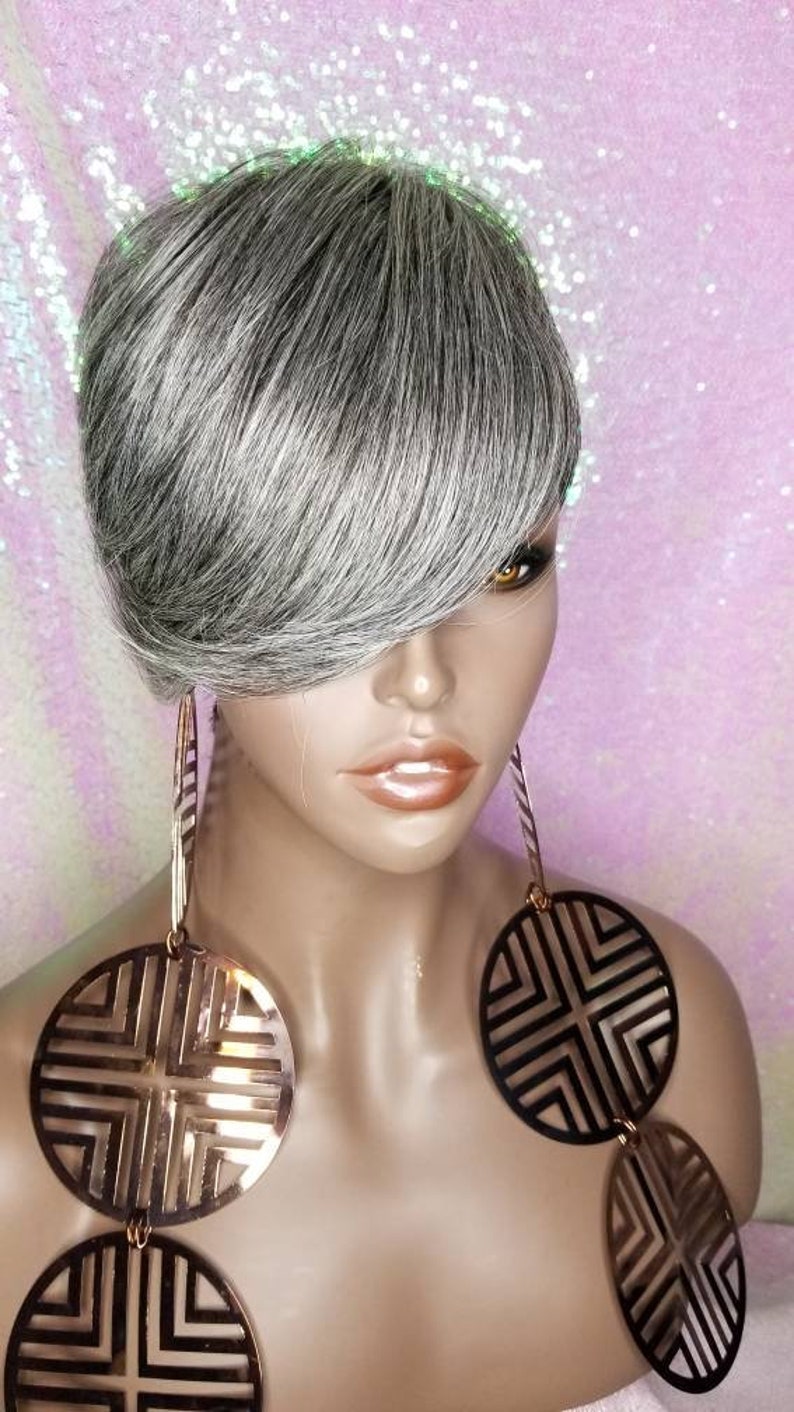 Wig Pixie Cut Layered Swoop Bang Style Short Hair Wig Fashion Etsy