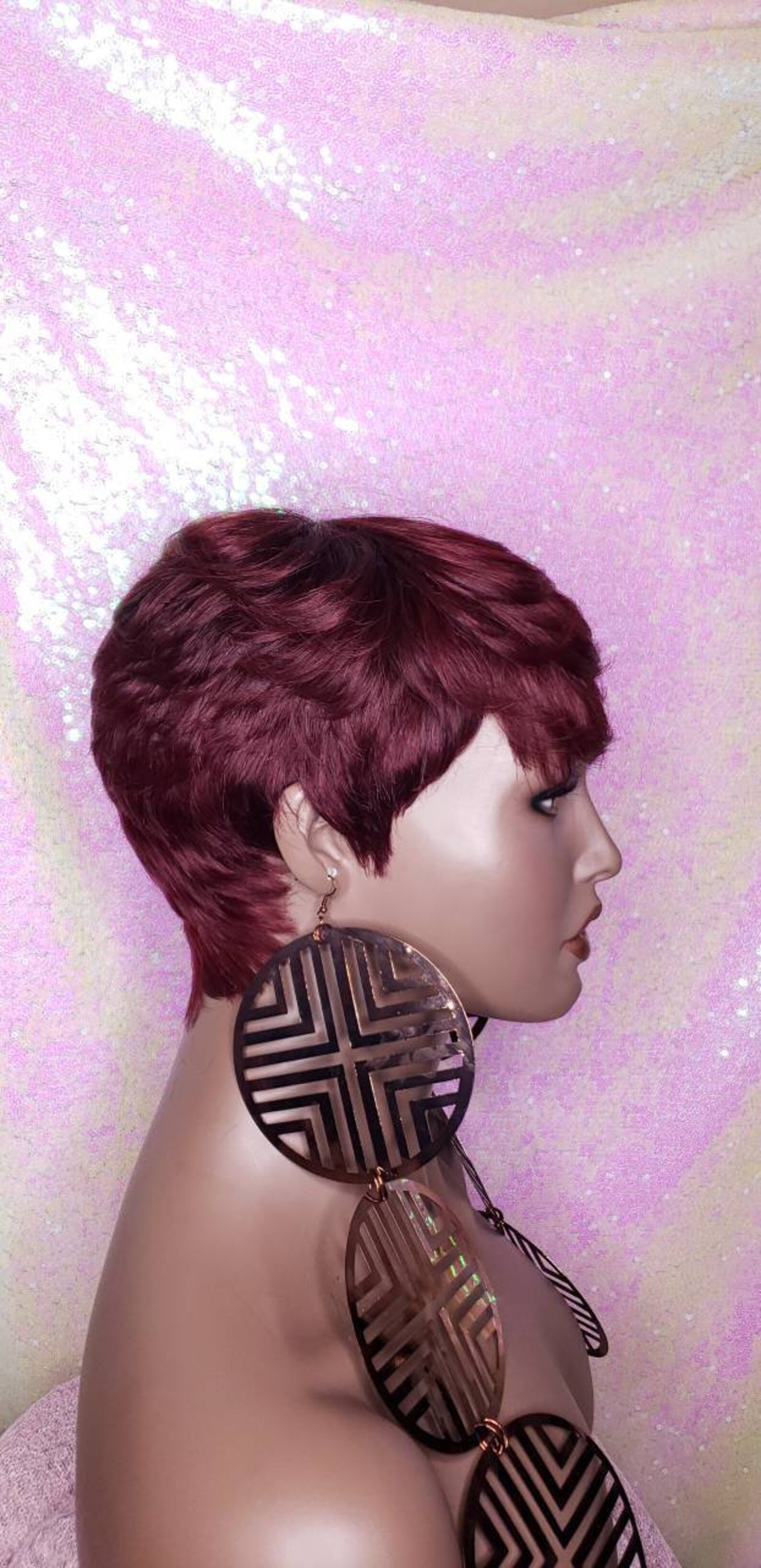 Peluca Pelo Corto Corte Pixie Corte Peruano Remy Cabello - Etsy España
