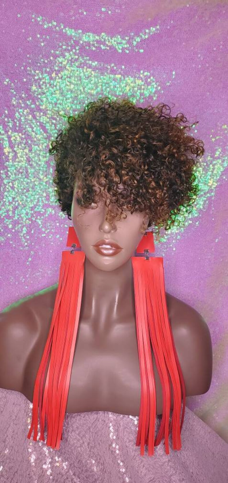 Wig Razor Pixie Cut Corkscrew Straw Curl Hair Wig Short - Etsy