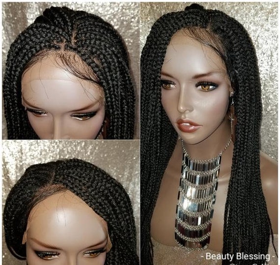 Kalyss 36 Inches Full Lace Front Knotless Box Braided Wigs