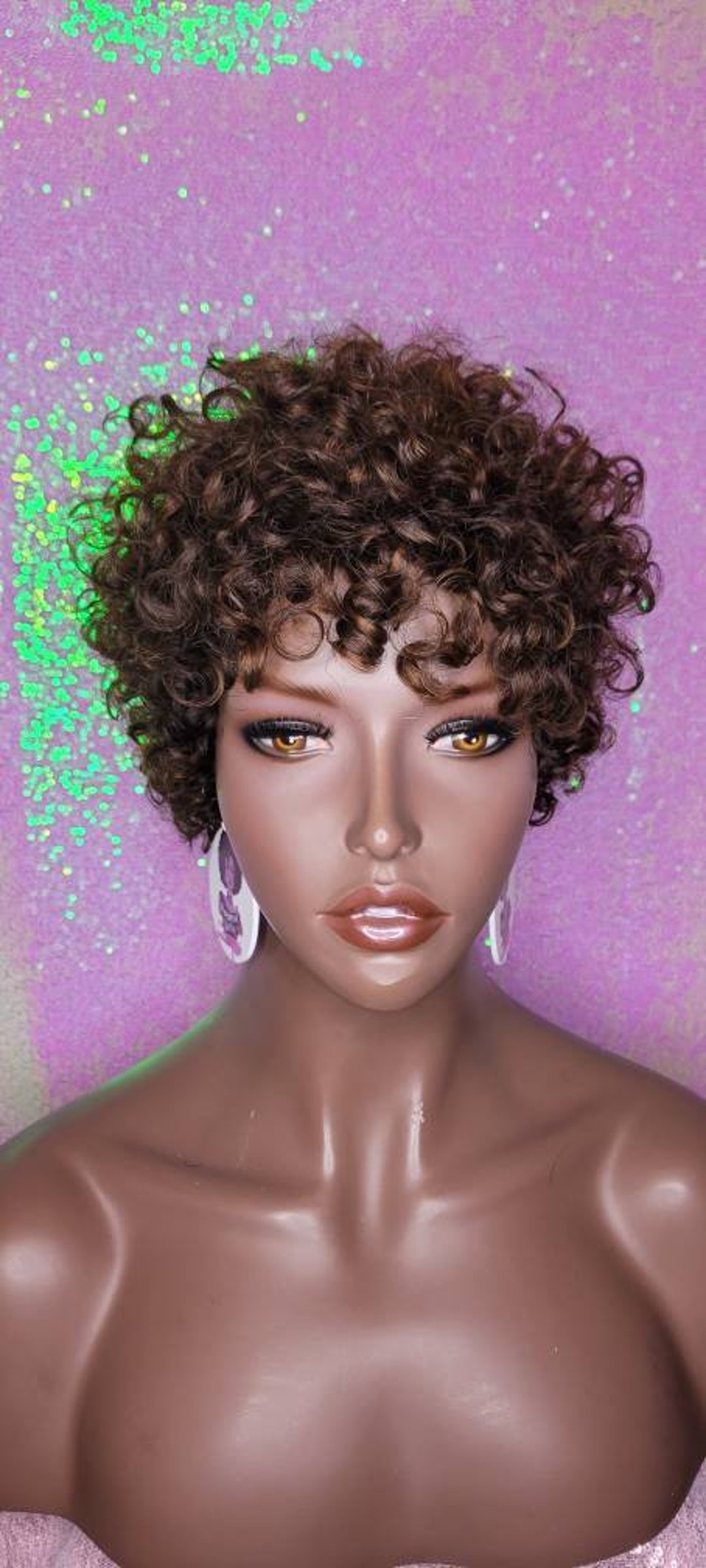 Pixie Cut Remy Human Hair Wig: Short Curly Water Wave Hairstyle - Etsy