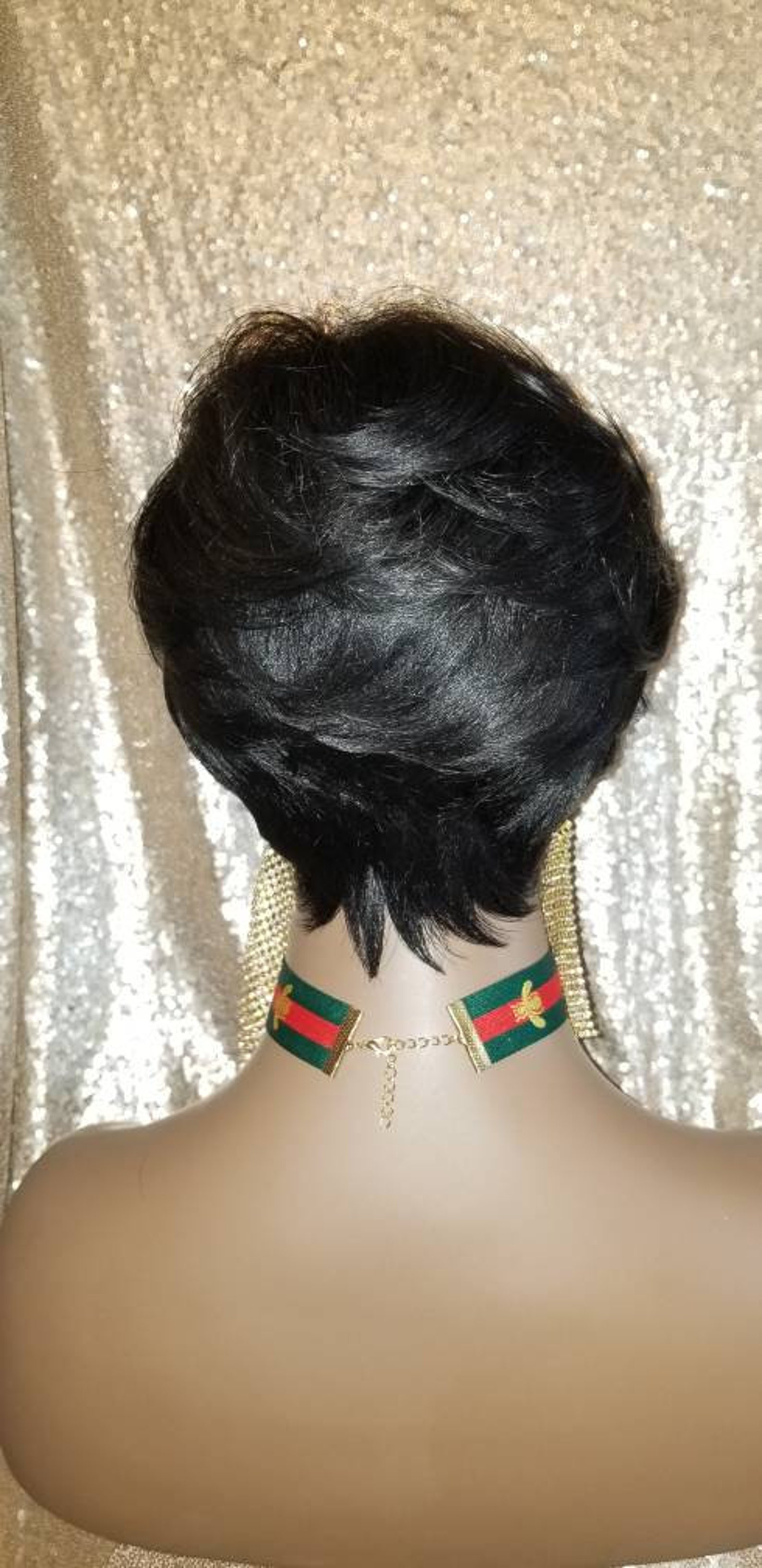 WIG Pixie Cut Short Hairstyle Layered Swoop Bang Style Hair - Etsy