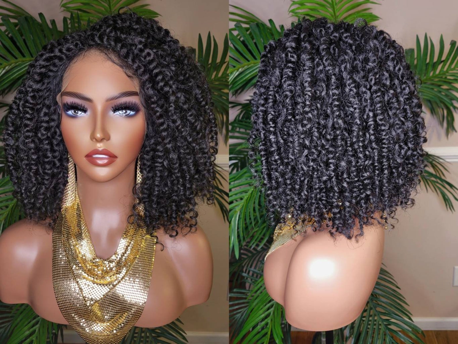 WIG Spring Twist Curl Glueless Lace Front Wig Natural Kinky - Etsy