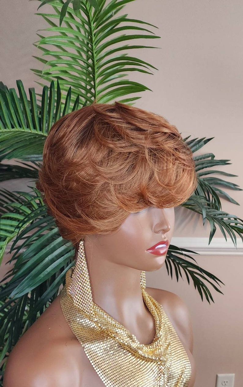 Ombre Strawberry Blonde Pixie Cut Wig: Short Pin Curl Hairstyle - Etsy
