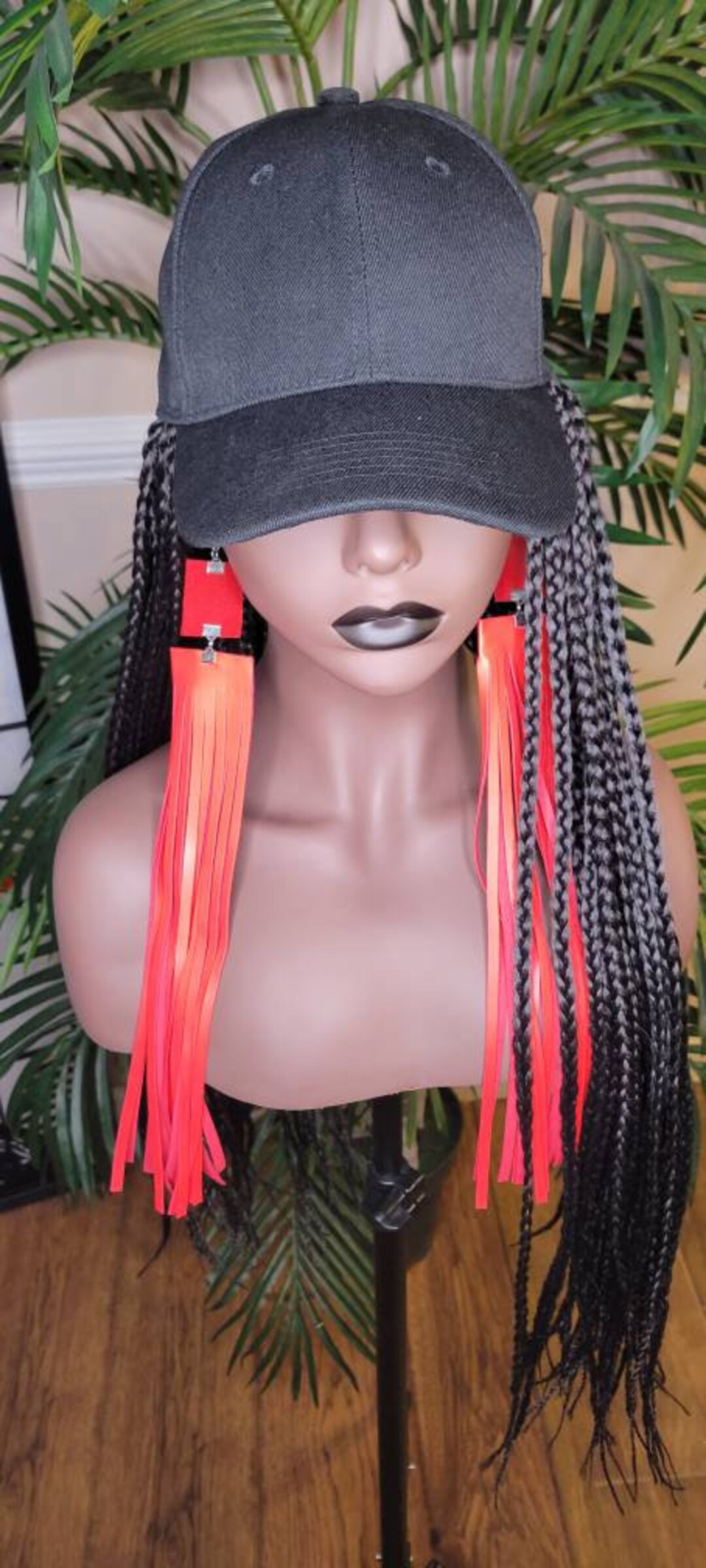 Braid Hair Wig Baseball Hat Baseball Cap Wig Lightweight Soft Luxurious ...