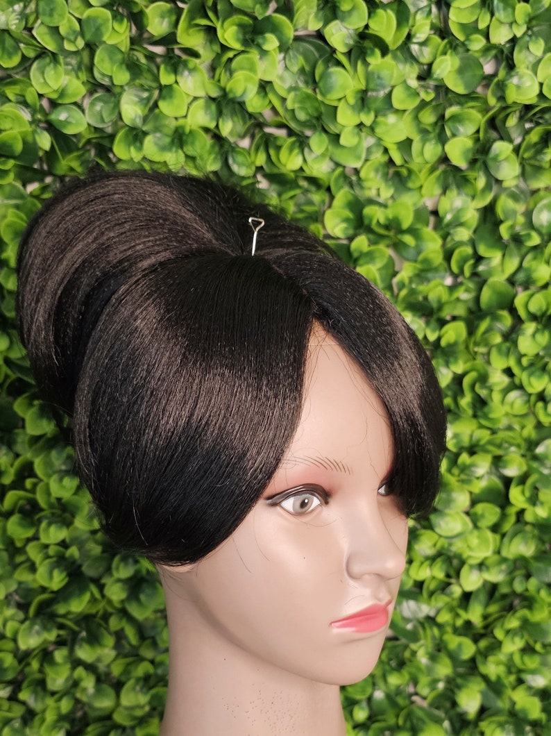 90s Swoop Bang Ponytail: Natural Yaki Fluffy Bun 2pcs - Etsy
